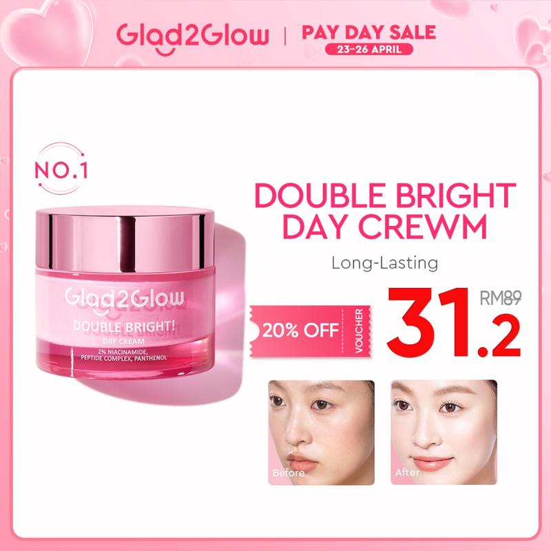 Double Bright Day Cream, Glad2Glow, Pelembap Muka Mencerahkan, - TikTok ...