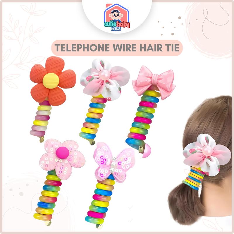 Kids Hair Rope Telephone Wire Hair Band High Elastic Spiral Hair ...