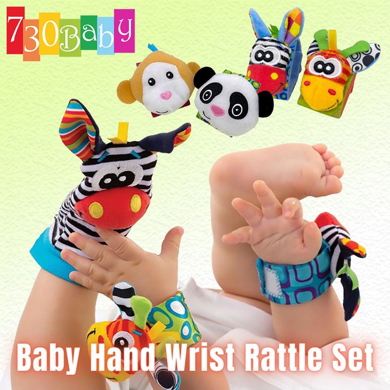 (1m+) Baby Hand Rattle Wrist Rattle Set Foot Finder Toy Sock - TikTok ...
