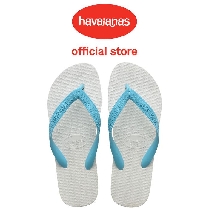 Promo Havaianas Tradicional White/ Blue Men Flip Flops - Sandal Pria ...