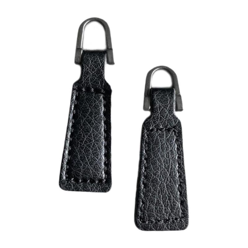 2Pcs Zipper Pulls PU Leather Pull Strap for Zipper Repair Replacement ...