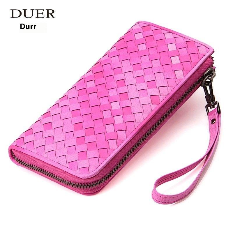DUER European and American New Style Wallet Genuine Leather Woven ...