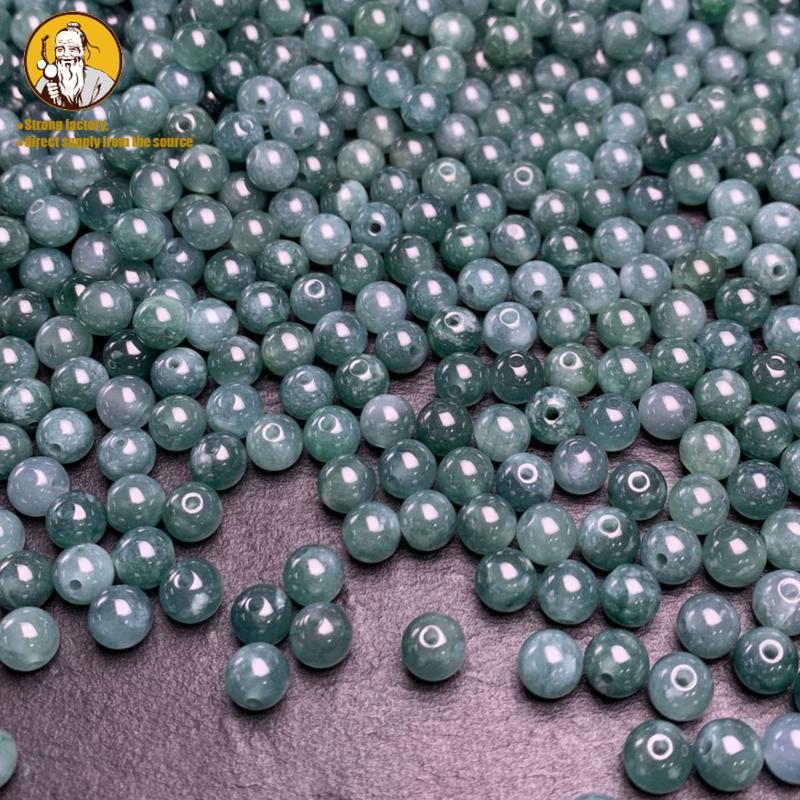 (10 pieces) 5.8 Jade ice blue green water jade wholesale loose beads ...
