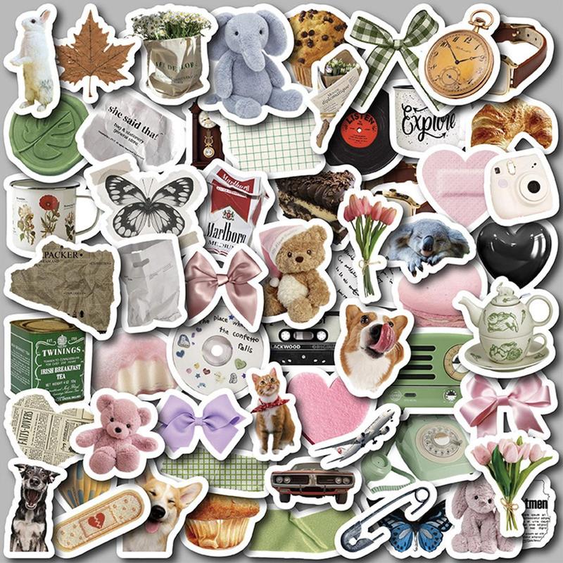 58Pcs Cute Ins Style Cartoon Stickers DIY Decoration Graffit - TikTok ...