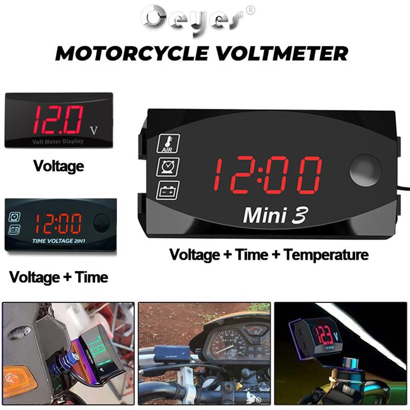 Ceyes Motorcycle Digital Volt Meter Waterproof Battery Voltmeter ...