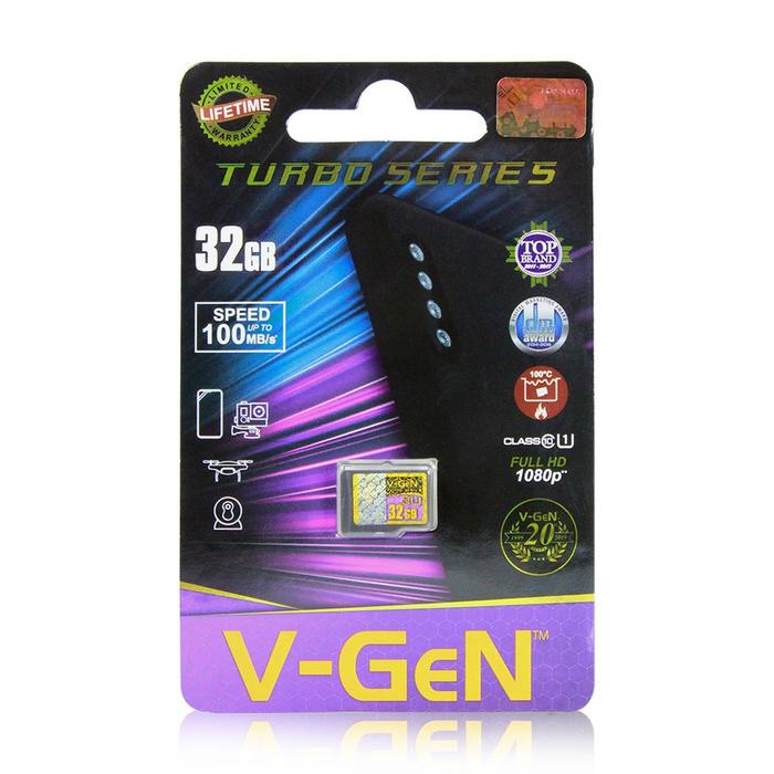 Jual MicroSD V-GeN Turbo 32GB Class 10 100MB/S (MicroSD VGEN Memory HP ...