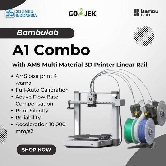 Bambu Lab A1 Combo with AMS Multi Material 3D Printer Linear Rail ...