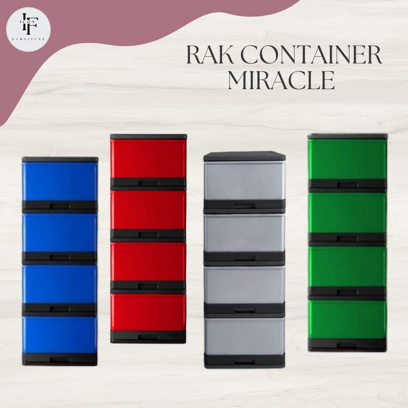 Rak Container susun 4 miracle | Lemari laci plastik kabinet jumbo ...