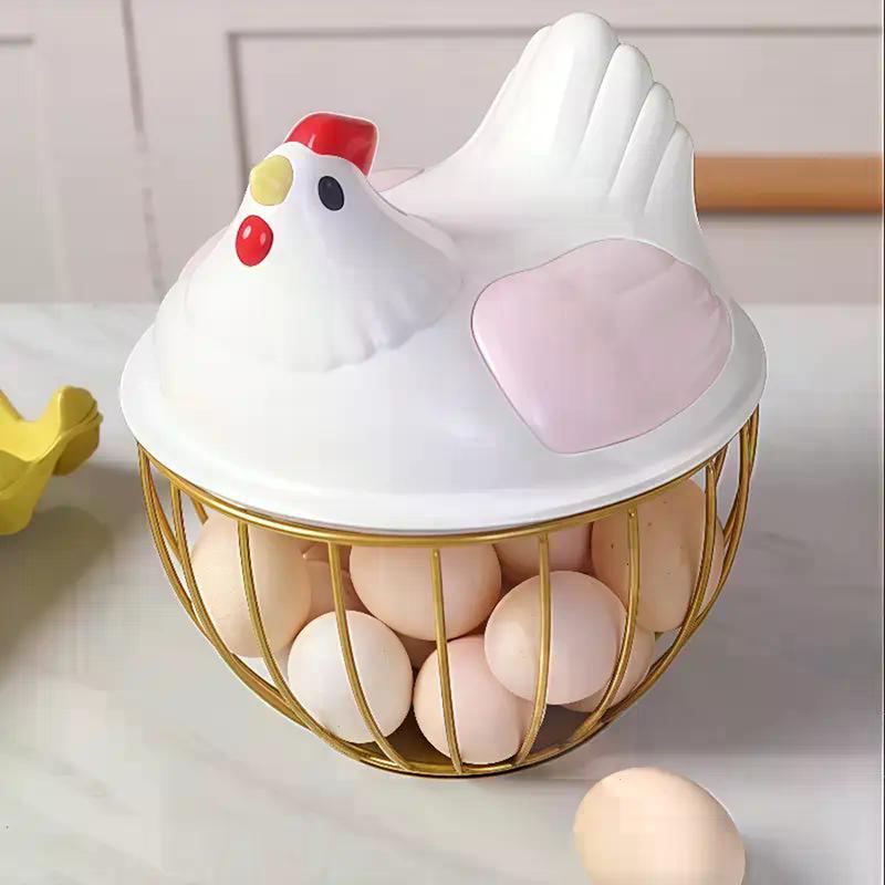 Chicken Egg Basket Metal Mesh Wire Egg Storage Basket Portable - TikTok ...