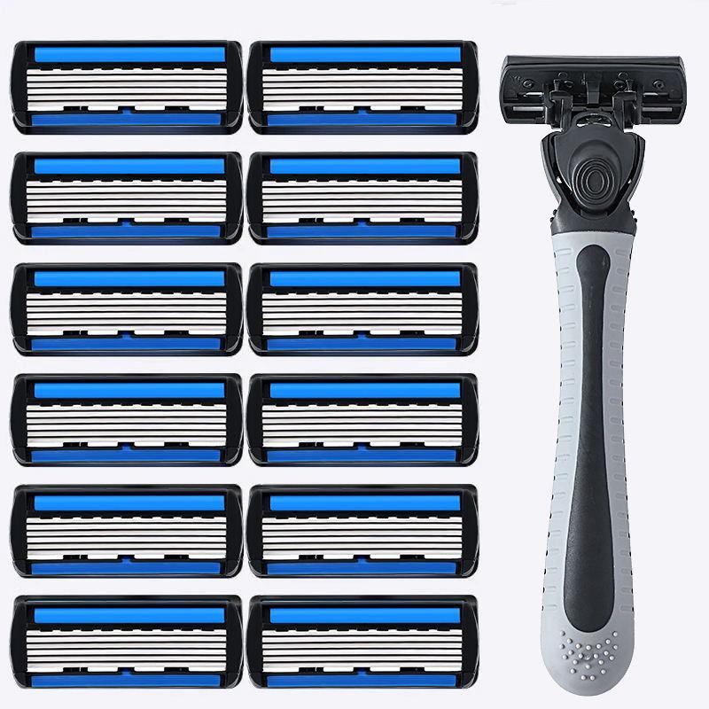 Six-Layer Razor Blades Men's Traditional Manual Shaver Razor Blades 6 ...
