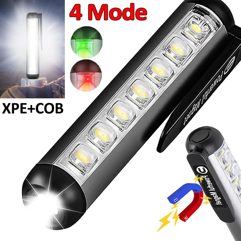 Mini LED Flashlight XPE + COB Lamp Beads Ultra Bright Torch with ...