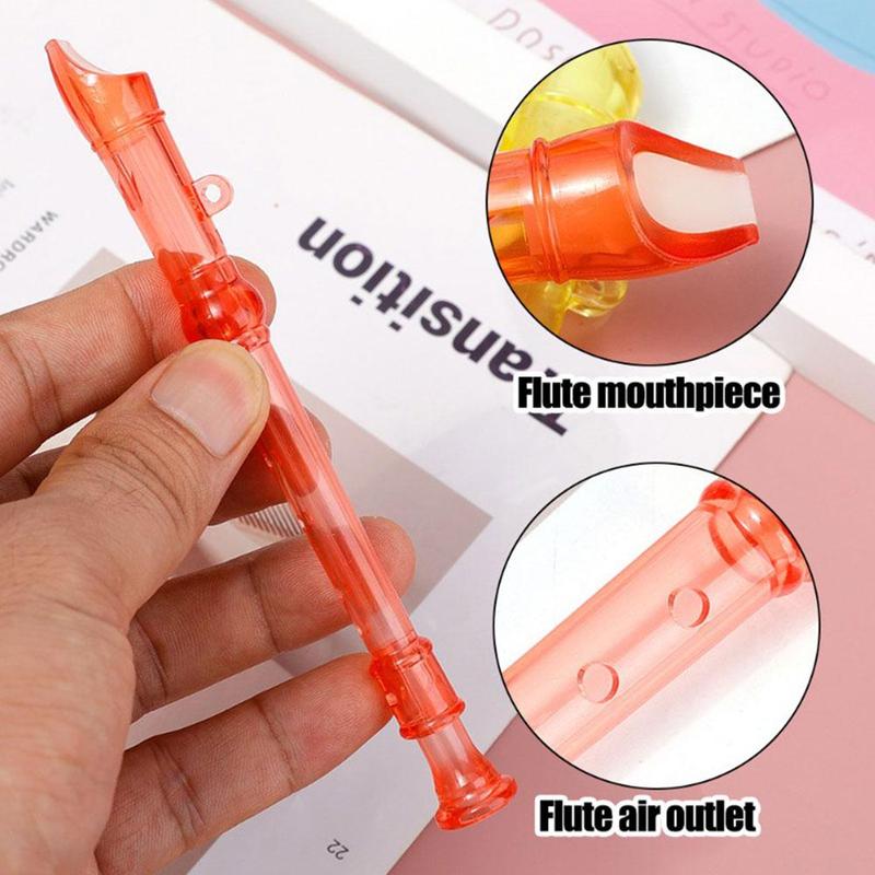 6-Hole Mini Transparent Colorful Clarinet Plastic Flute Exquisite ...
