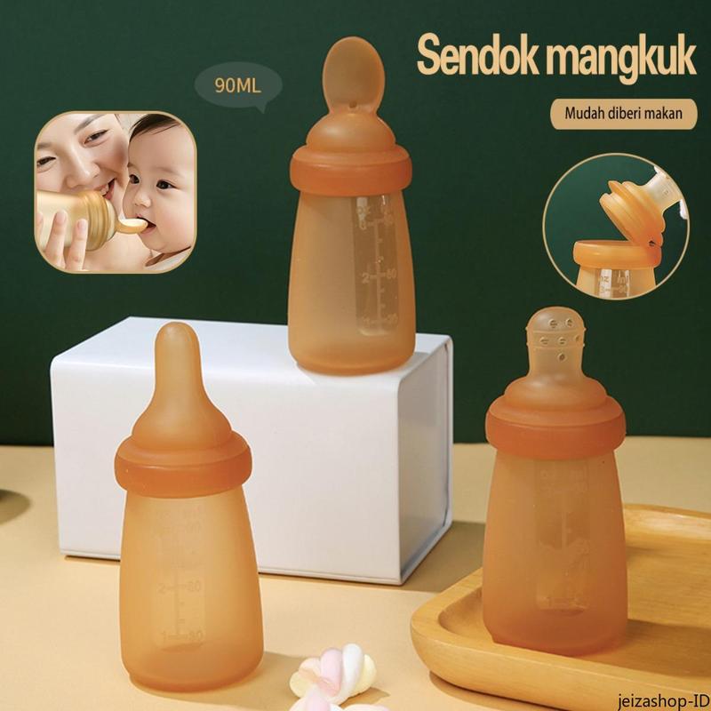 Sumpit Susu dan Bubur Bayi Silikon Ditekan dengan Botol Bersatu, Alat ...