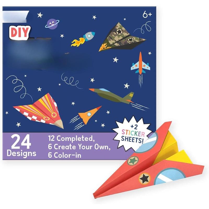 DIY Paper Plane Book, 24 Paper Planes and Stickers, Set Includes ...