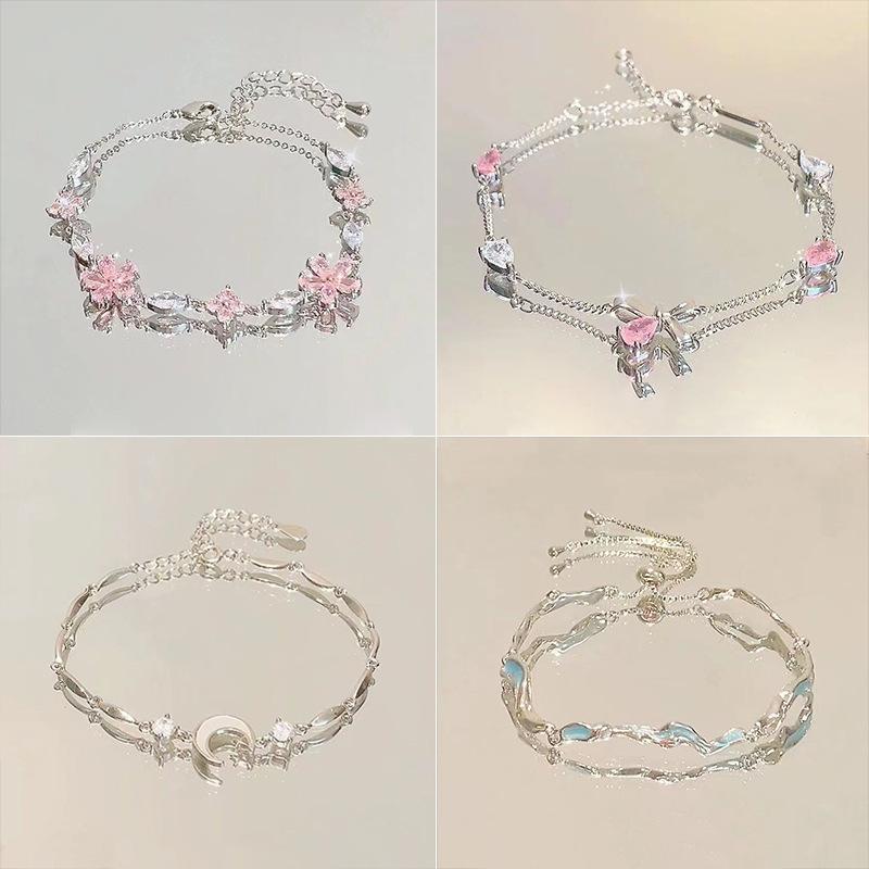 Gelang Loceng Ikatan Simpul Bunga Sakura, Zirkon, Untuk Wanita ...