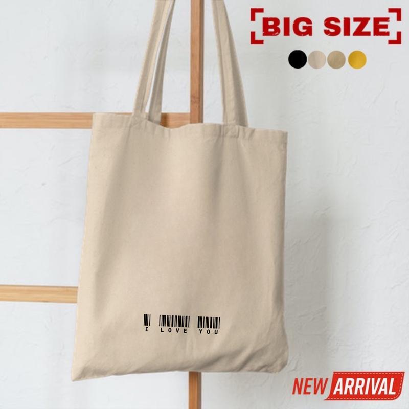 [MUAT LAPTOP 13 INC] - Tote Bag Resleting Bahan Dinir 300 Motif I Love ...