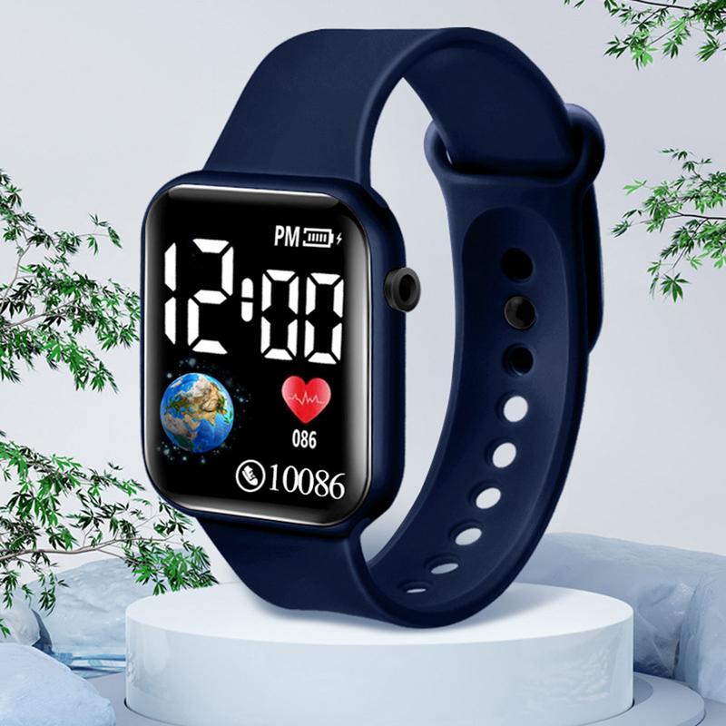 Jam Tangan Elektronik Digital LED, Dail Persegi Besar Glob, Jam ...
