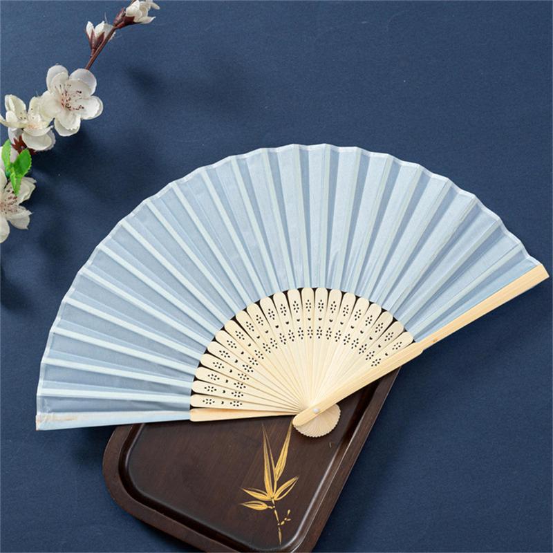 Hand Held Fan Blank White DIY Paper Bamboo Folding Fans Practice ...