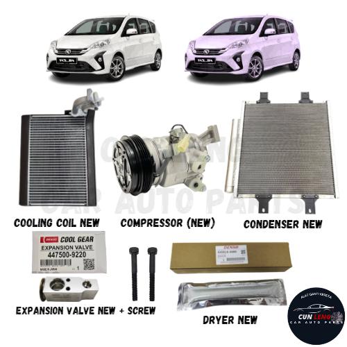 JIMAT SET PERODUA ALZA FULL SET AIRCOND PARTS COMPRESSOR CONDENSER ...