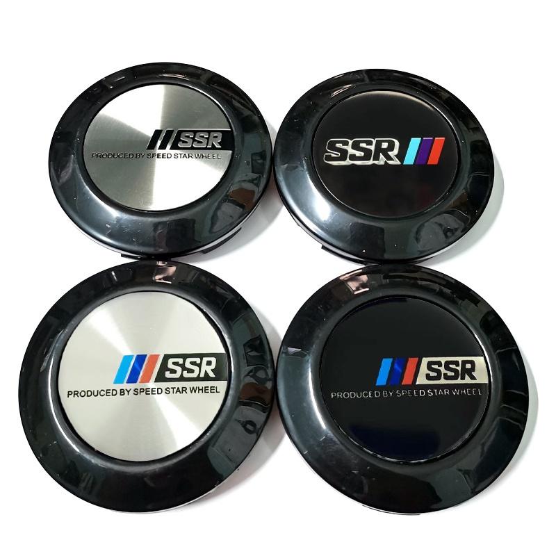 Car modification 4pc 76.5MM/72MM SSR Car Wheel Centre Cap Black ...