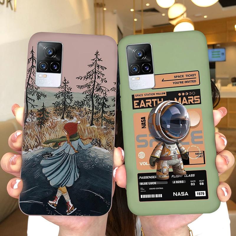 Sarung telefon untuk Vivo V21E 4G 5G, beruang alpukat comel yang ...