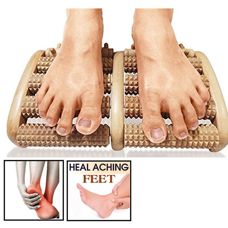 GRATIS ONGKIR Alat Pijat Kaki Kayu Wooden Foot Roller Massager Refleksi ...