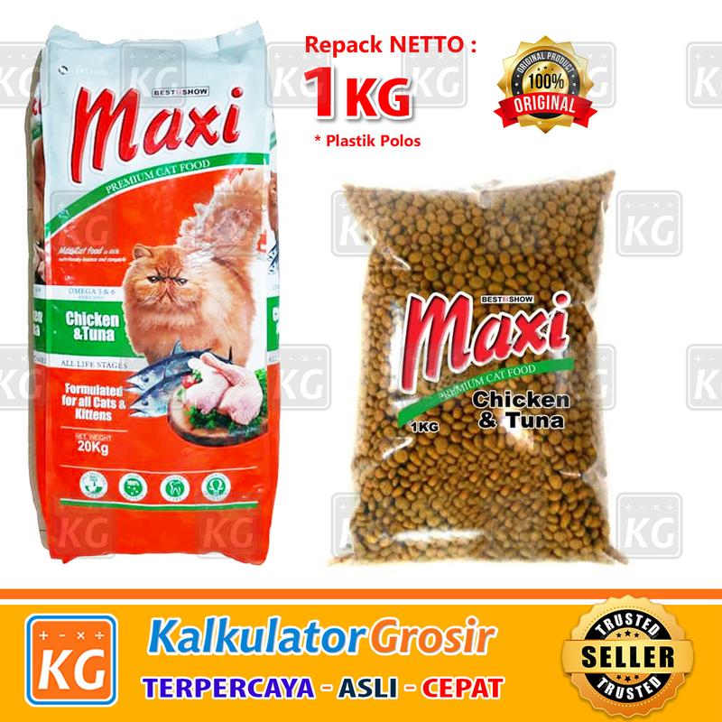 Makanan Kucing Maxi Cat Food 1kg Chicken Tuna Premium Makana - Shop ...