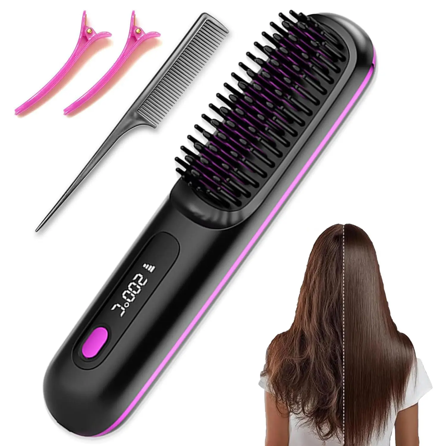 cordless heated brush-TikTok Shop