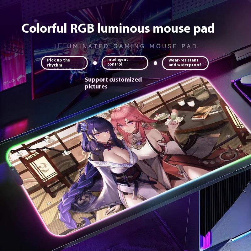 Led Magic Color Large Luminous Mouse Pad RGB Large Table Mat - TikTok ...