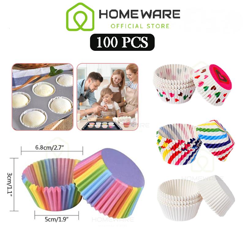 [100 PCS]Kertas Cup Cake/Paper Cupcakes Warna Warni/Paper Cup Roti ...
