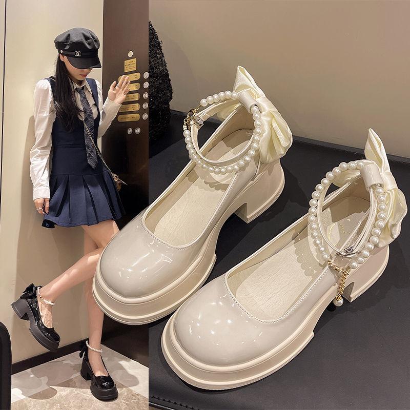 2025 Pearl Small Leather Shoes for Women Spring and Autumn 2025 ...