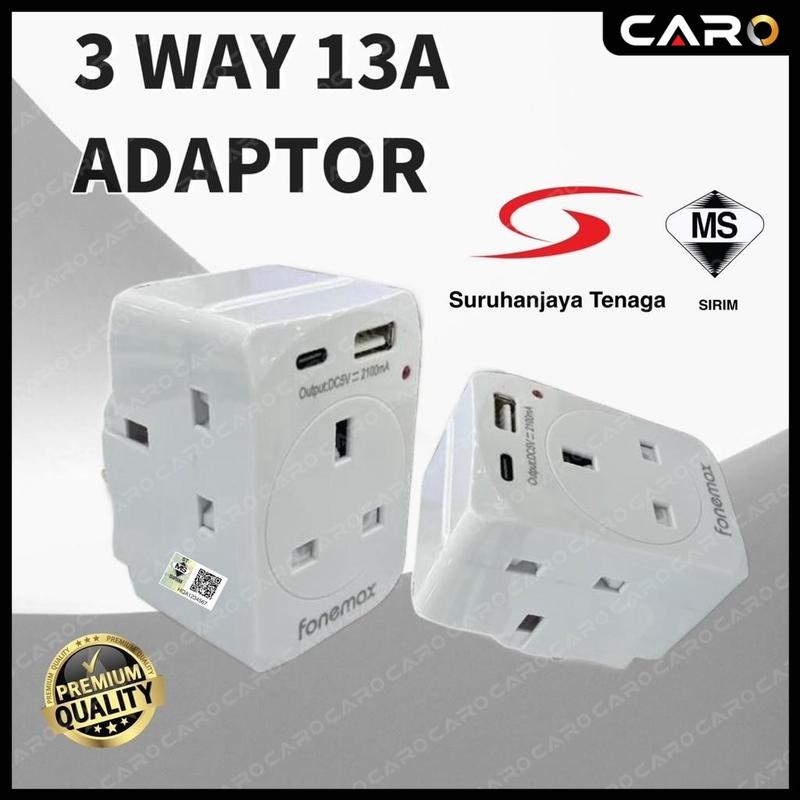 ADAPTOR WITH USB /TYPE C 13A BS SOCKET MAX 3250W - TikTok Shop Malaysia