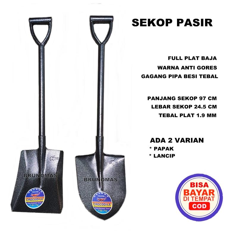 Sekop Pasir Crocodile - Gagang besi Skop full baja - Shop | Tokopedia