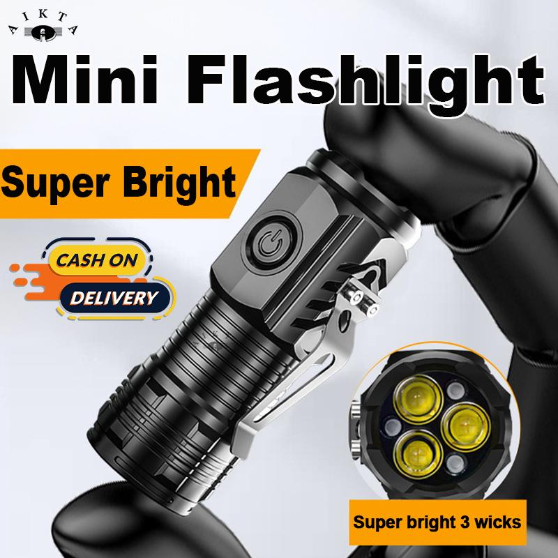 Mini LED torch light USB rechargeable powerful portable supe - TikTok ...