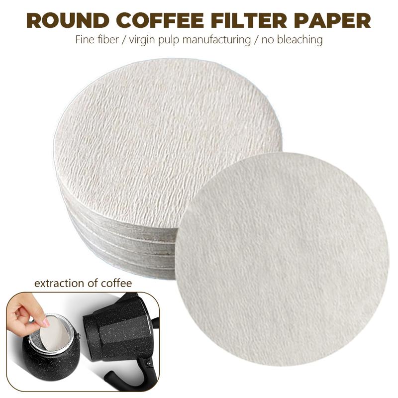 100Pcs Round Coffee Filter Paper Espresso Coffee Maker Professional ...