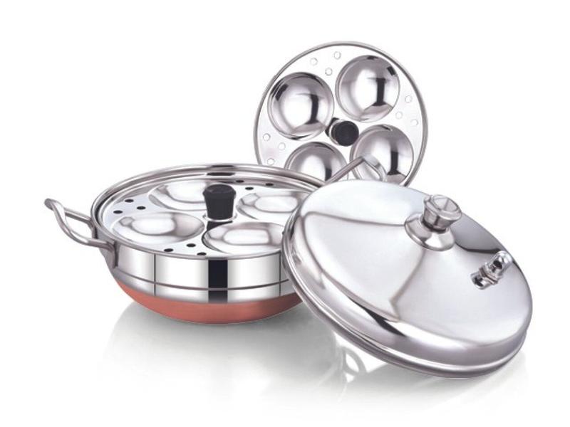 Diamond Stainless Multi Kadai With Idly Vessel Steamer ( 10 Idly ...