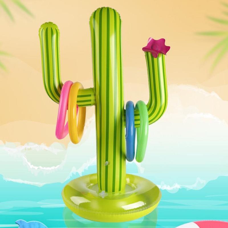 Swimming Pool Inflatable Cactus Ring Toss Game Set Floating Toys ...