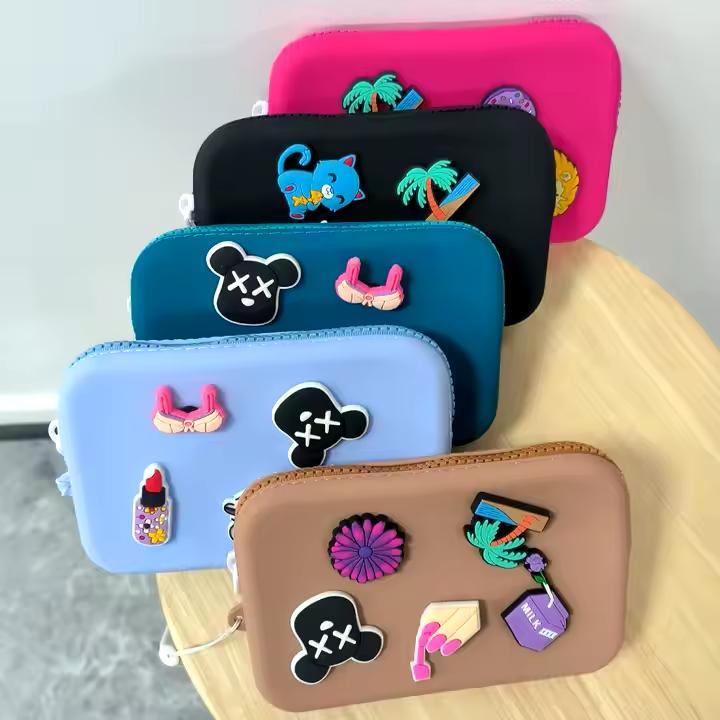 Silicone Purse With Jibbitz Accessory Plain Purse Key Mini Wallet ...