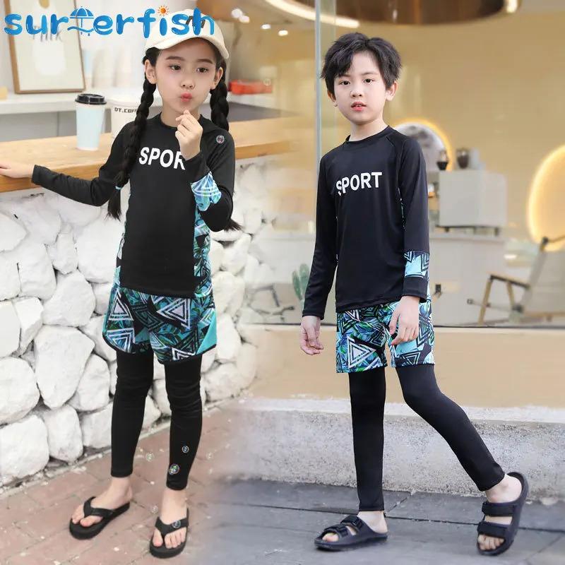Two Piece Long Sleeve Cover up swimwear beachwear kids girls - TikTok ...