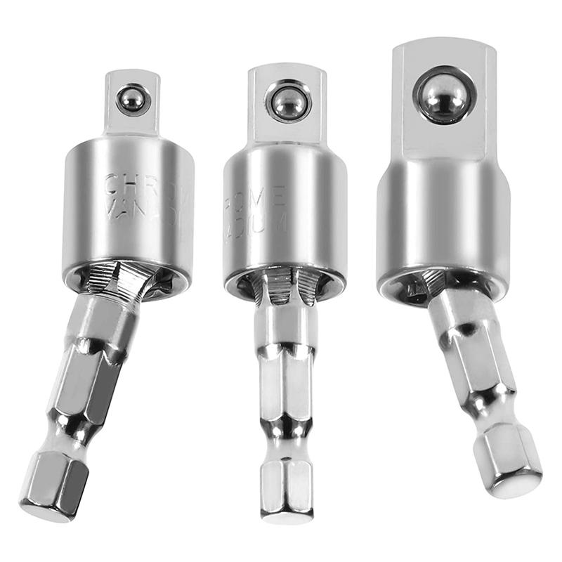 3 Pack Impact Grade Socket Adapter 360-Degree Universal Joint Swivel ...