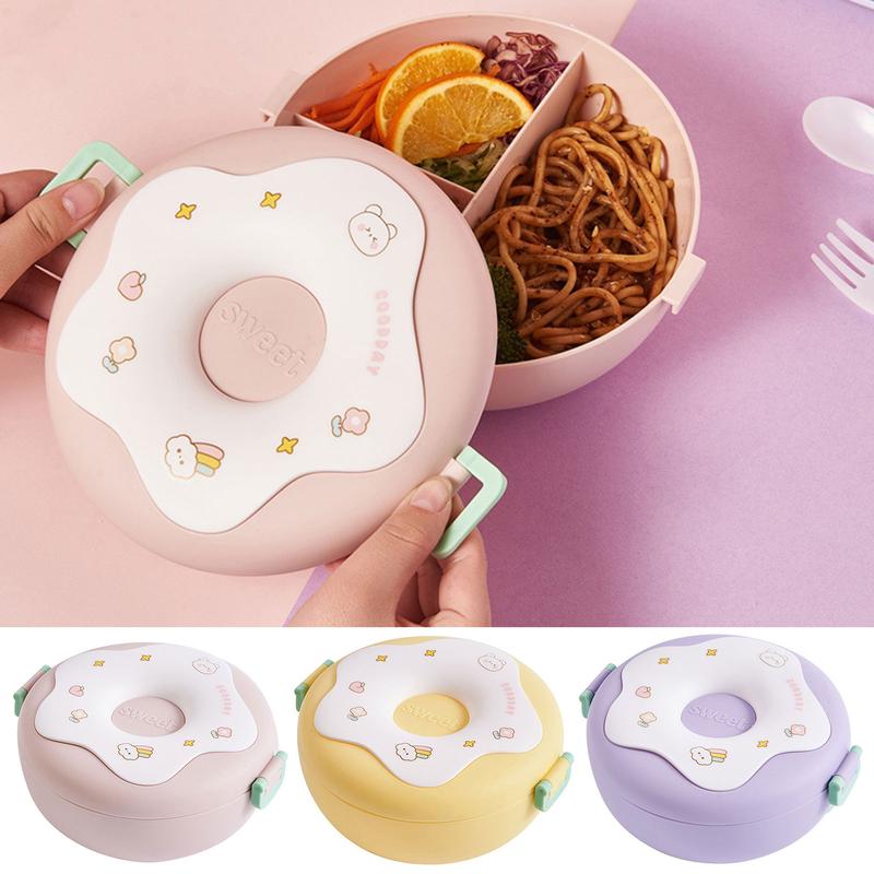 Cute Cartoon Donut 1000ml Lunch Box Microwavable Bento Container ...