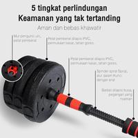 Promo BGsport Dumbbell PVC 10Kg Adjustable + Barbel - Set Alat Fitness ...