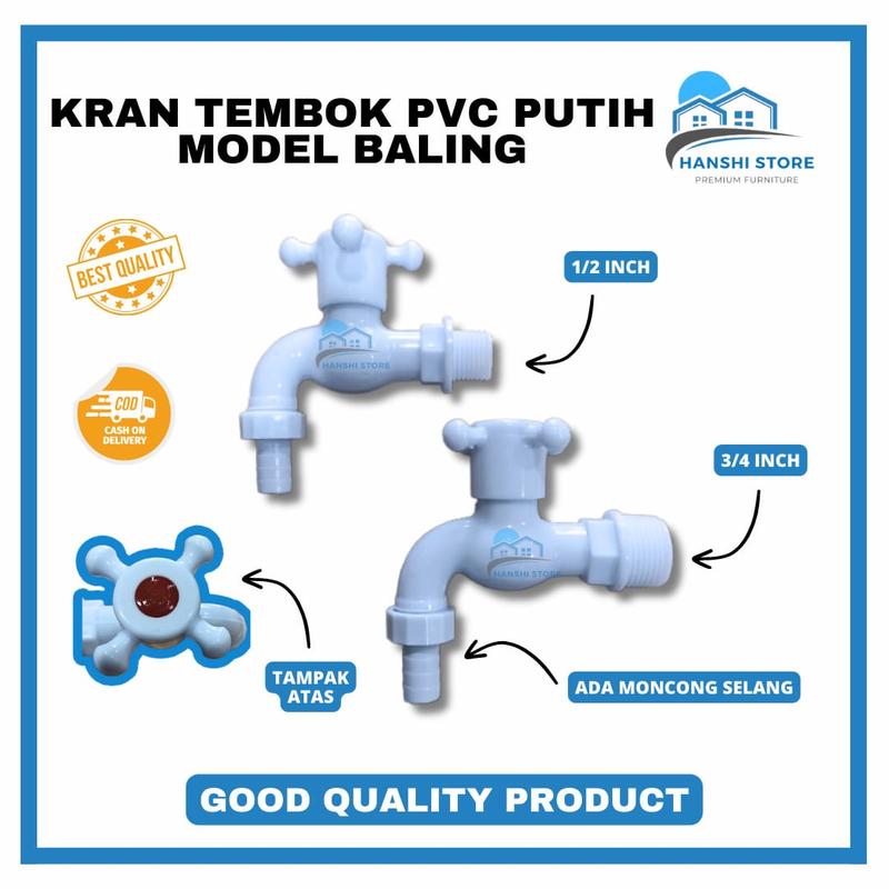 KRAN AIR TEMBOK HANDLE BALING PVC 1/2 INCH DAN 3/4 INCH HPP - Shop ...