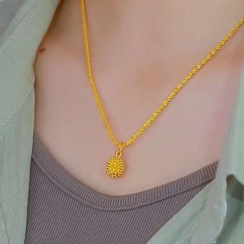 Golden Durian Pendant with Thorns, Fashionable Necklace, Lotus - TikTok ...