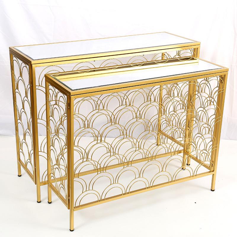 Console Table Gold Cermin Furniture meja lip - TikTok Shop Malaysia
