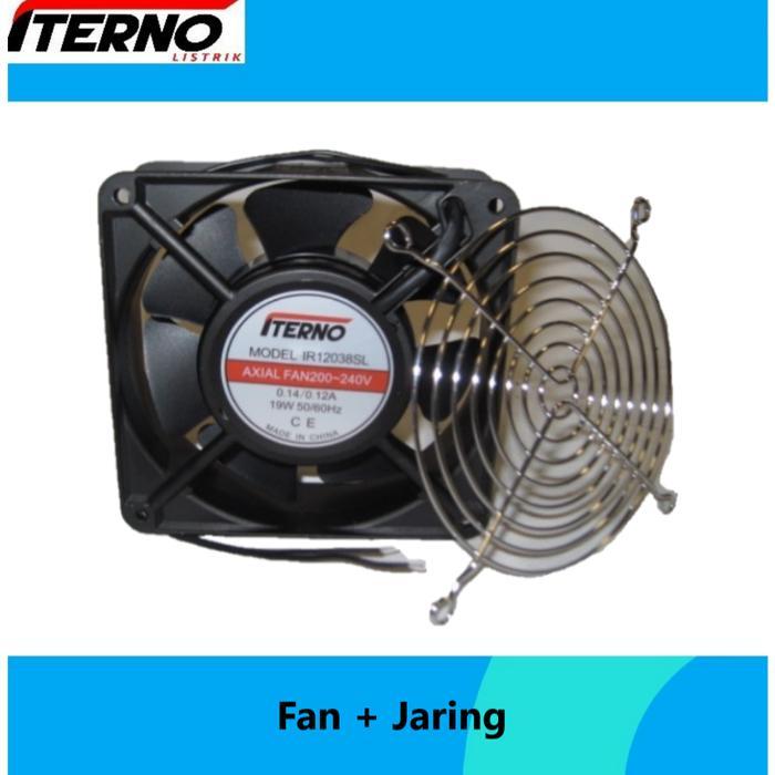 Cooling Fan Panel 12x12x3.8cm 4in Kotak 220VAC Iterno + Jaring - Shop ...