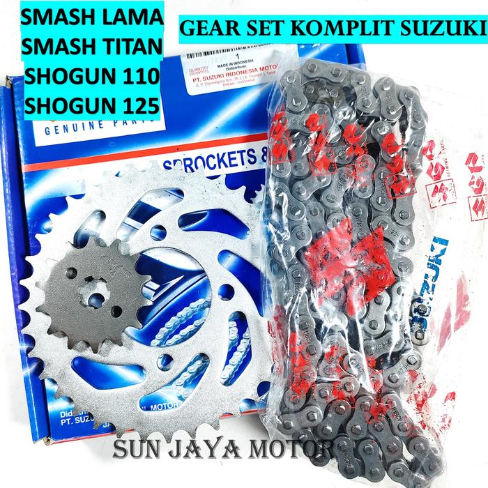 Jual Gear Set Komplit + Rantai SUZUKI Smash - SHOGUN 110 - Shogun 125 ...