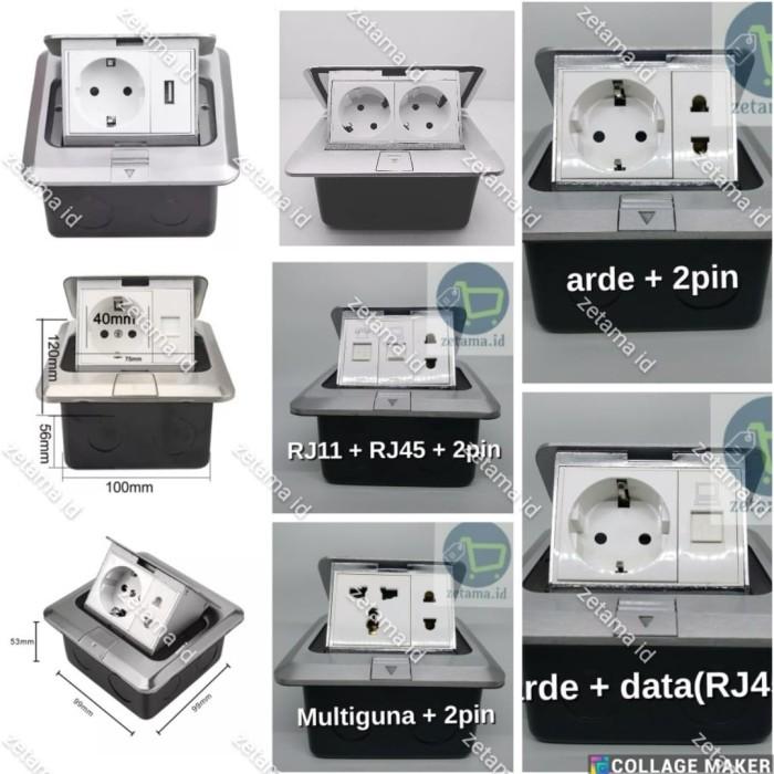 Jual Stop Kontak Lantai / Tanam Aluminium Floor Socket Pop Up - ARDE ...