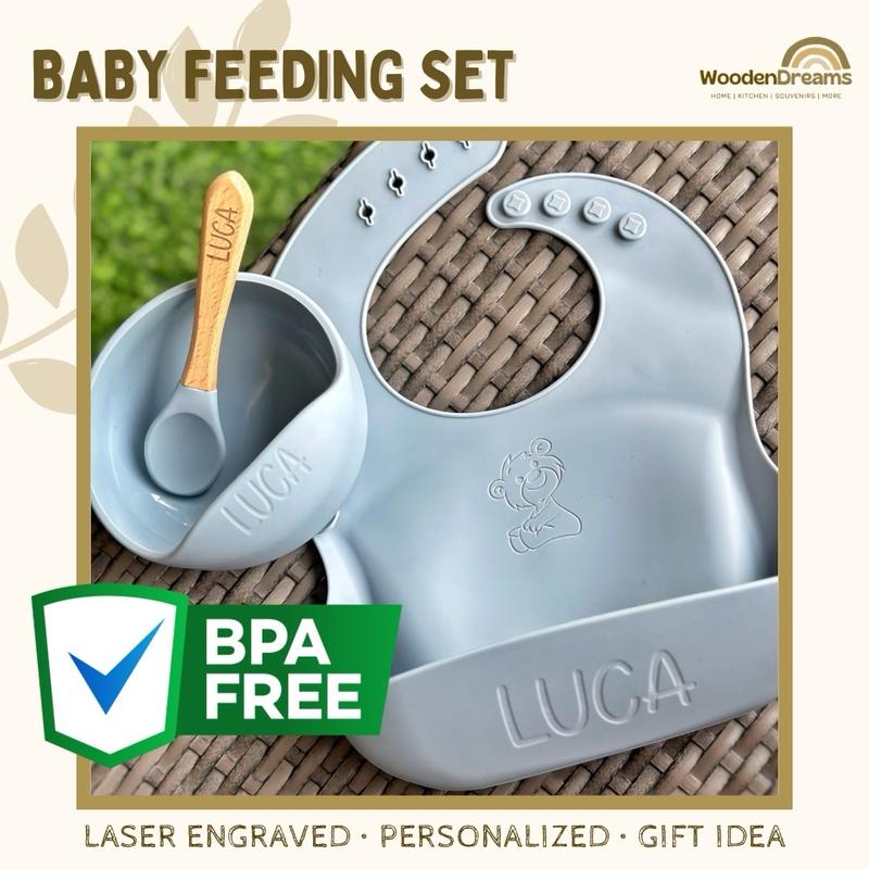 Personalized Silicone Baby Feeding Set 3pc (Laser Engraving) - TikTok ...