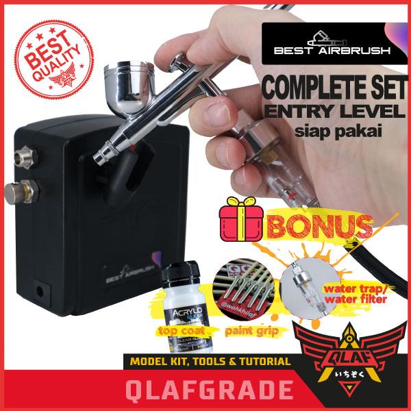 Promo BEST AIRBRUSH SET ENTRY LEVEL 100 mini compressor pen brush spray ...